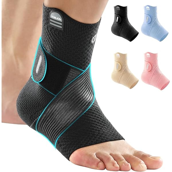 Ankle Brace Compression Support with Removable Fishnet Strap, 3D Knit ...