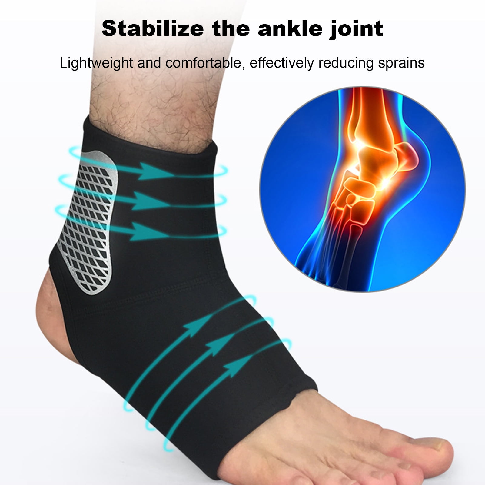Ankle Brace Soft Super Elastic Breathable Non-slip Ankle Injury ...