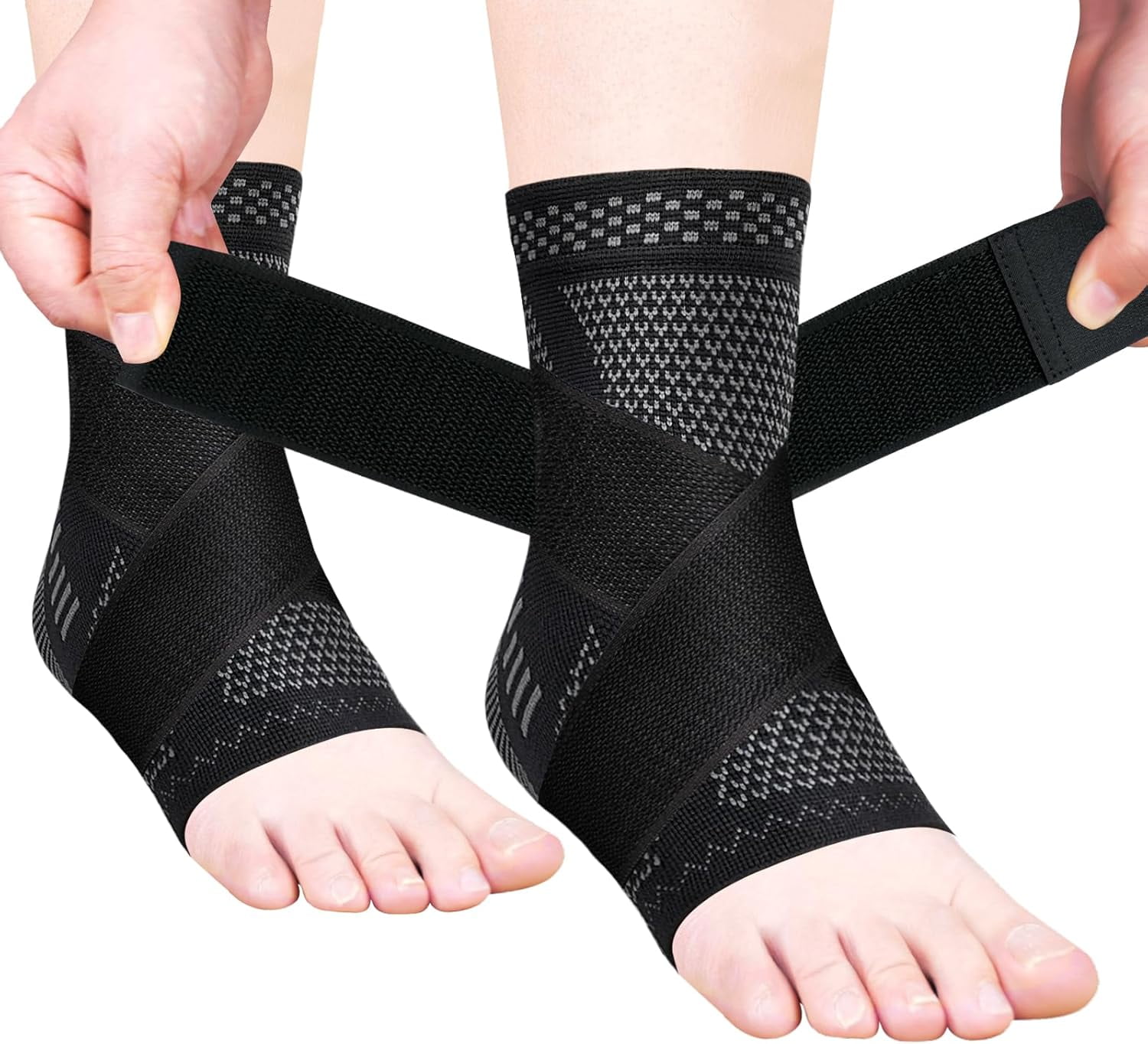 Ankle Brace for Women an Men Adjustable Compression Sleeve (Pair)-Ankle ...