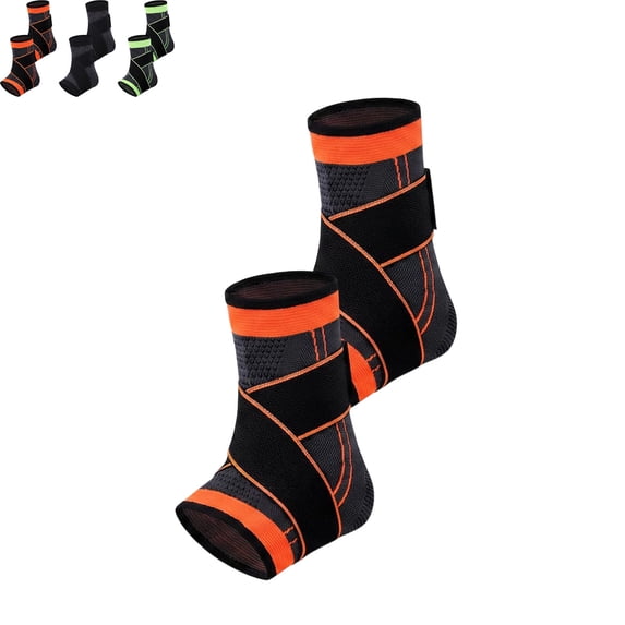 Ankle Brace with Adjustable Dual-Strap Compression, Copper-Infused ...