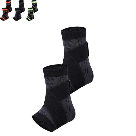 Ankle Brace with Adjustable Dual-Strap Compression, Copper-Infused ...