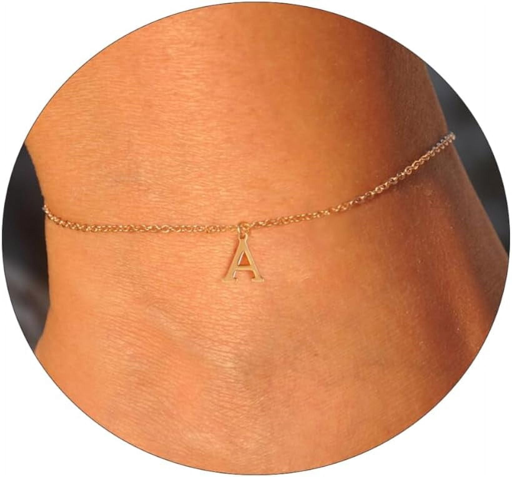 Ankle Bracelets for Women 14K Gold Plated Initial Anklets for Women ...