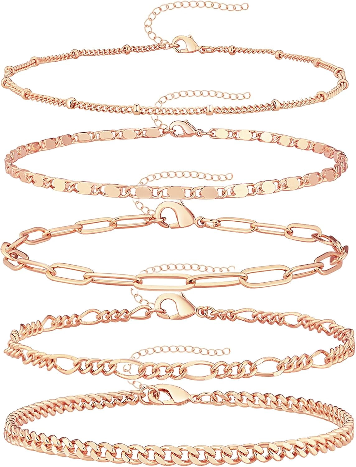 Ankle Bracelets for Women, 14k Gold Jewelry Set Waterproof Layered ...