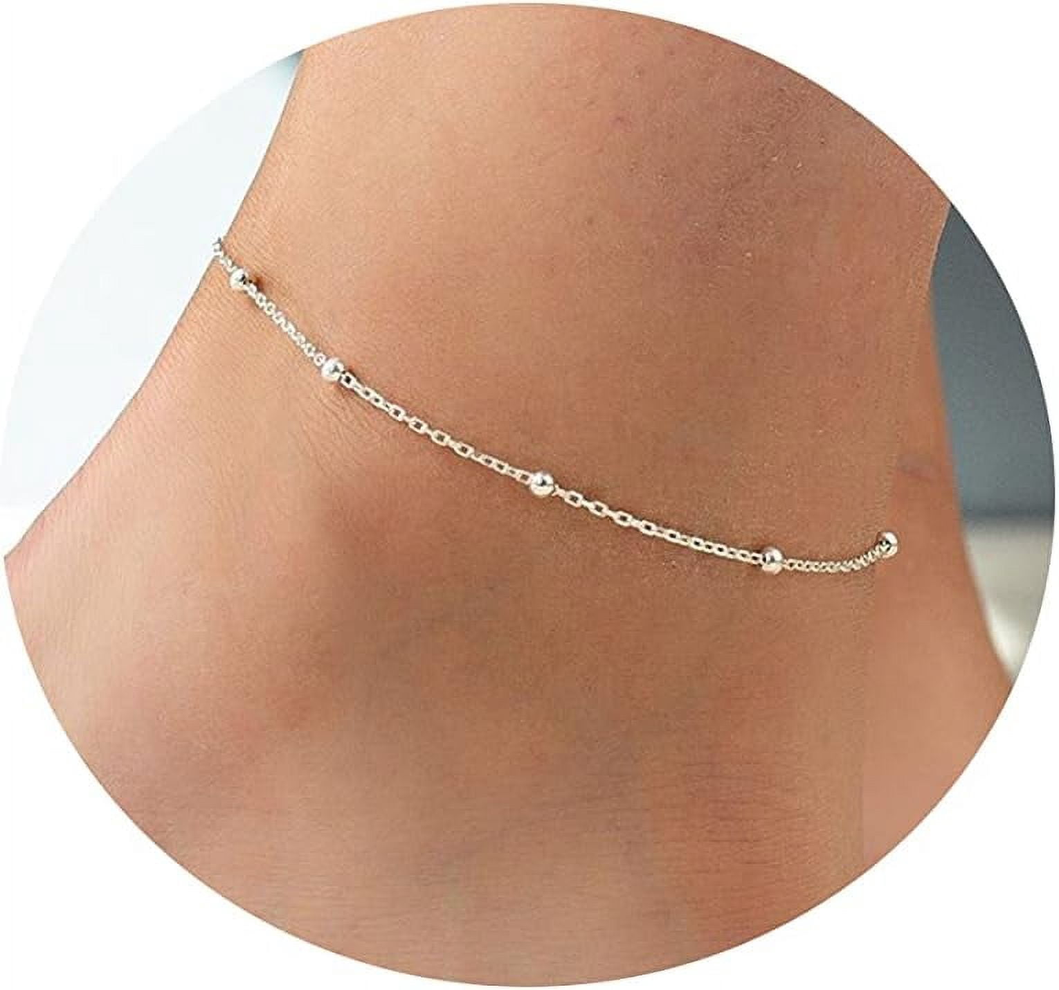 Ankle Bracelets for Women Dainty 18K Gold Plated Anklet Waterproof ...