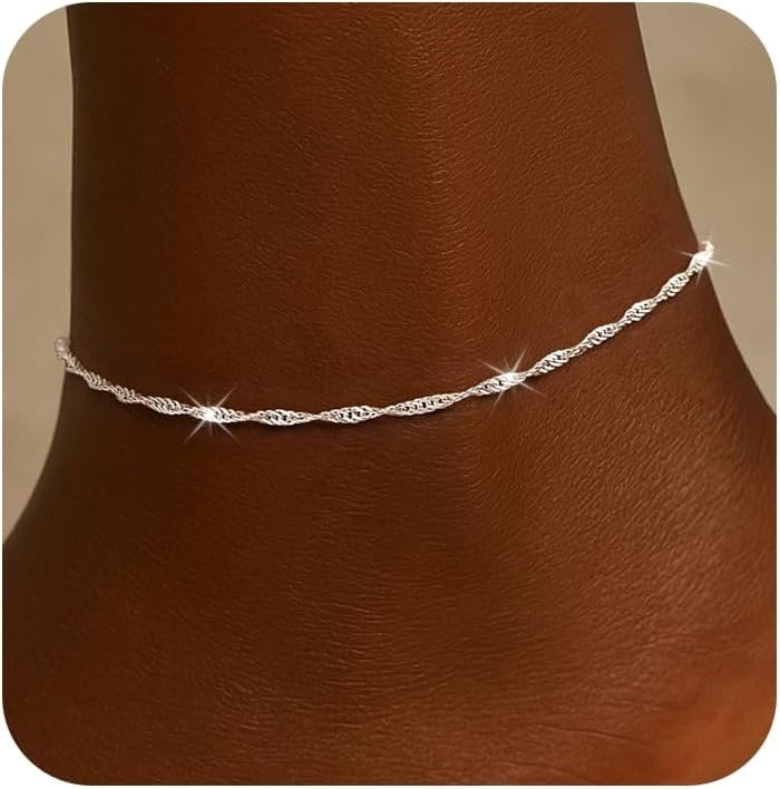 Ankle Bracelets for Women Trendy 14K Plated Anklets for Women Dainty ...