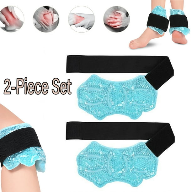 Ankle Hot Cold Gel Bead Ice Packs 2 pack Cool Compress for Foot, Knee ...