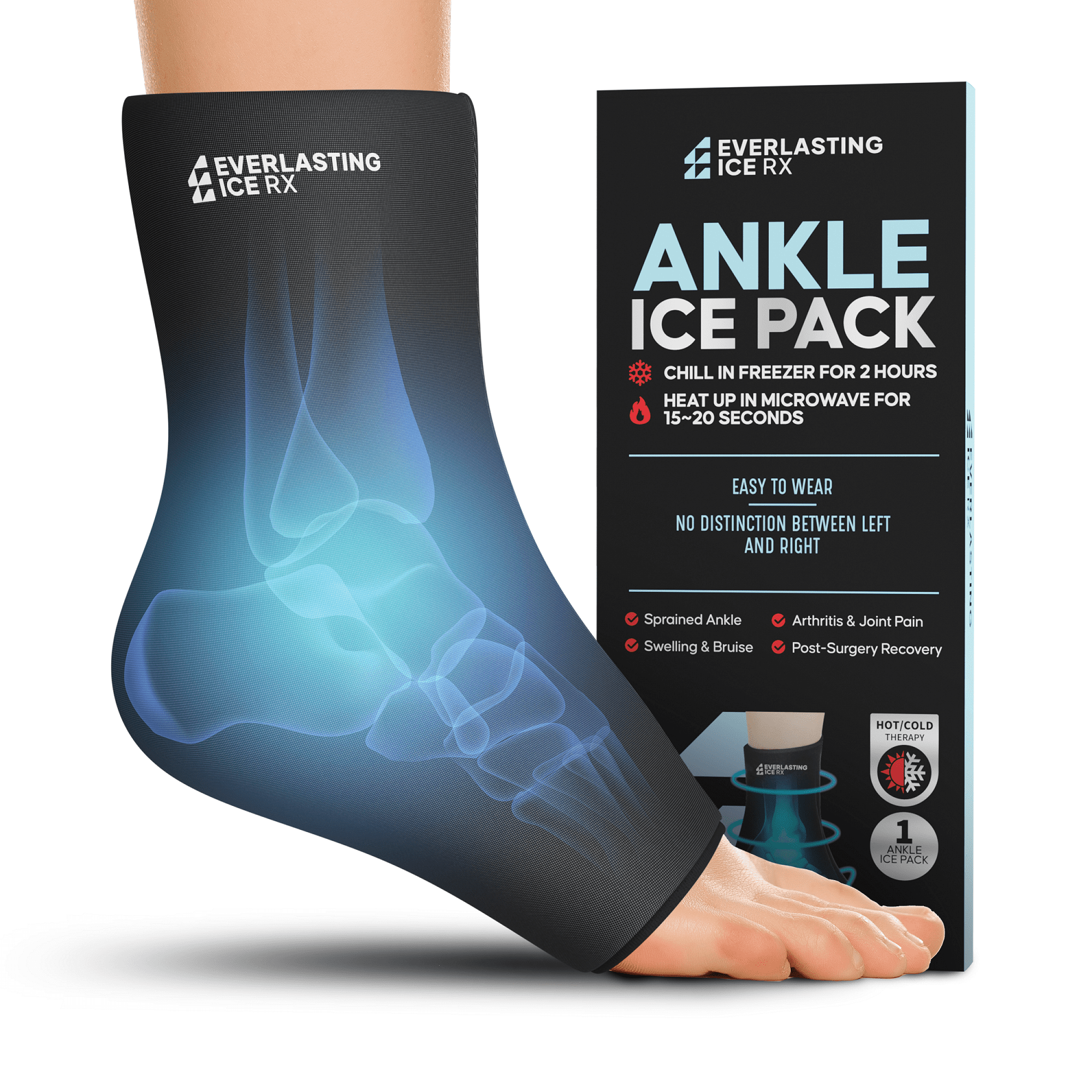 Ankle Ice Pack Wrap for Injuries Reusable, Foot Ice Pack Wrap - Cold Compression Therapy for ...