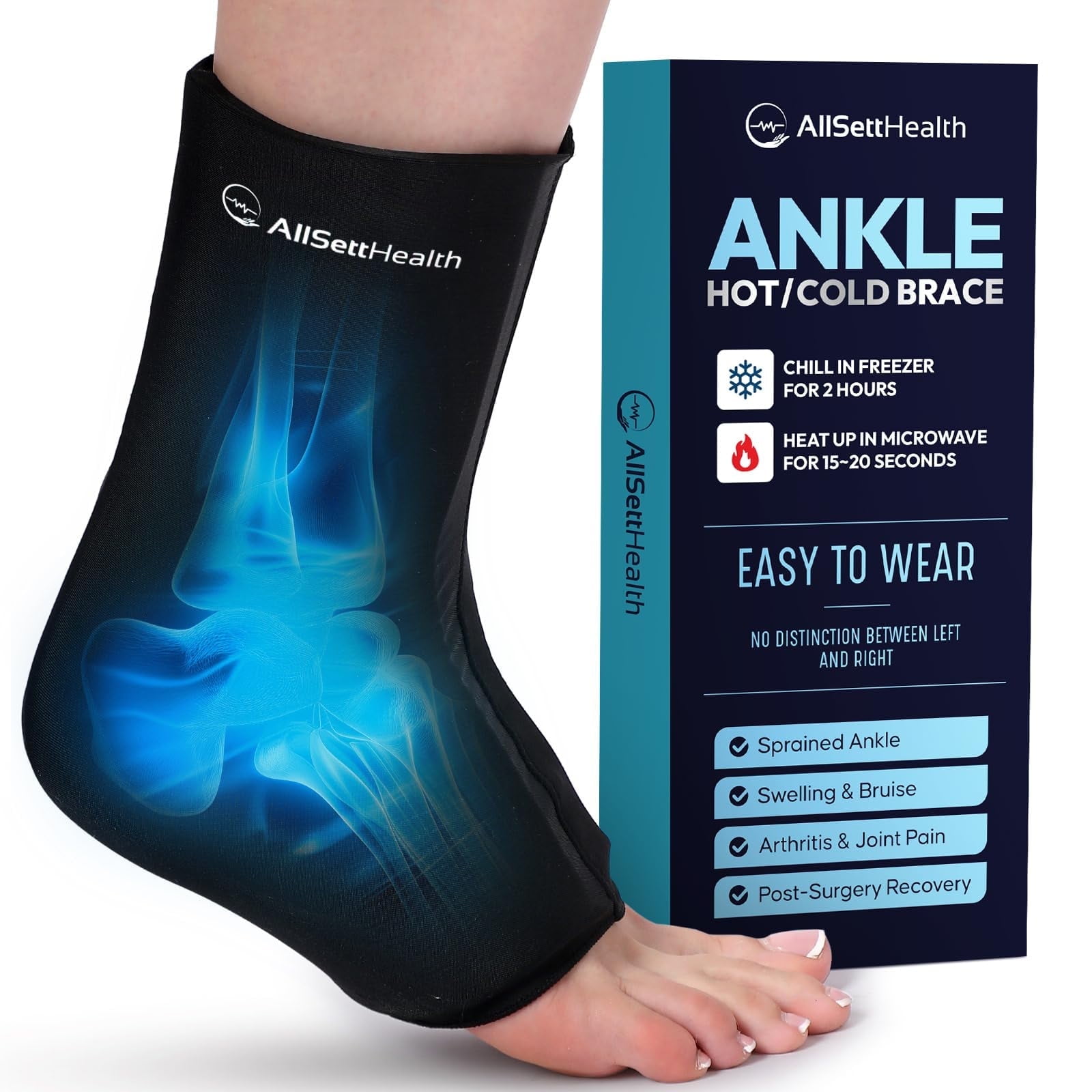Ankle Ice Pack Wrap for Swelling - Hot/Cold Therapy Ankle Ice Wrap for ...
