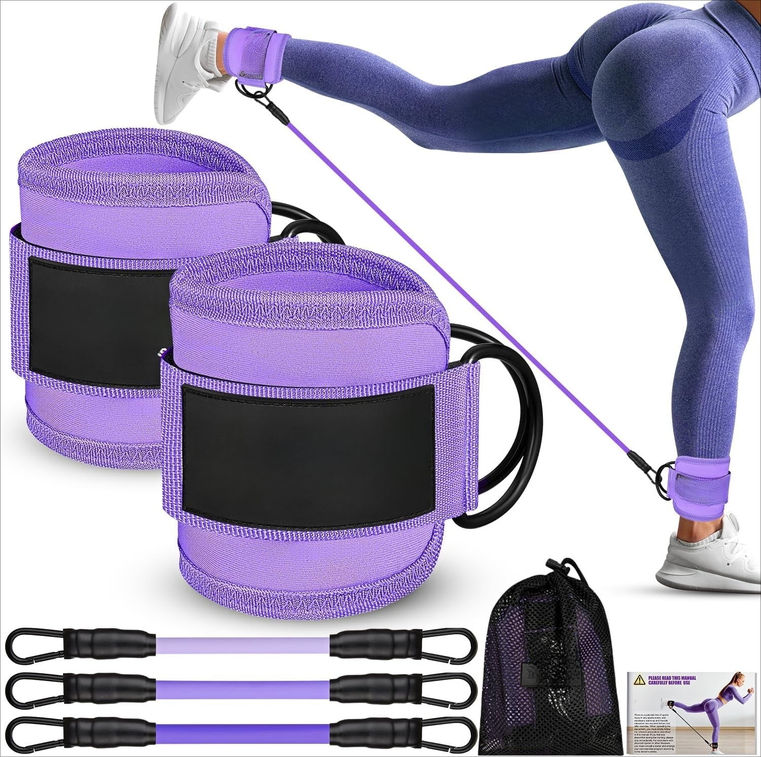 Ankle Resistance Bands, Ankle Bands for Working Out with Cuffs ...