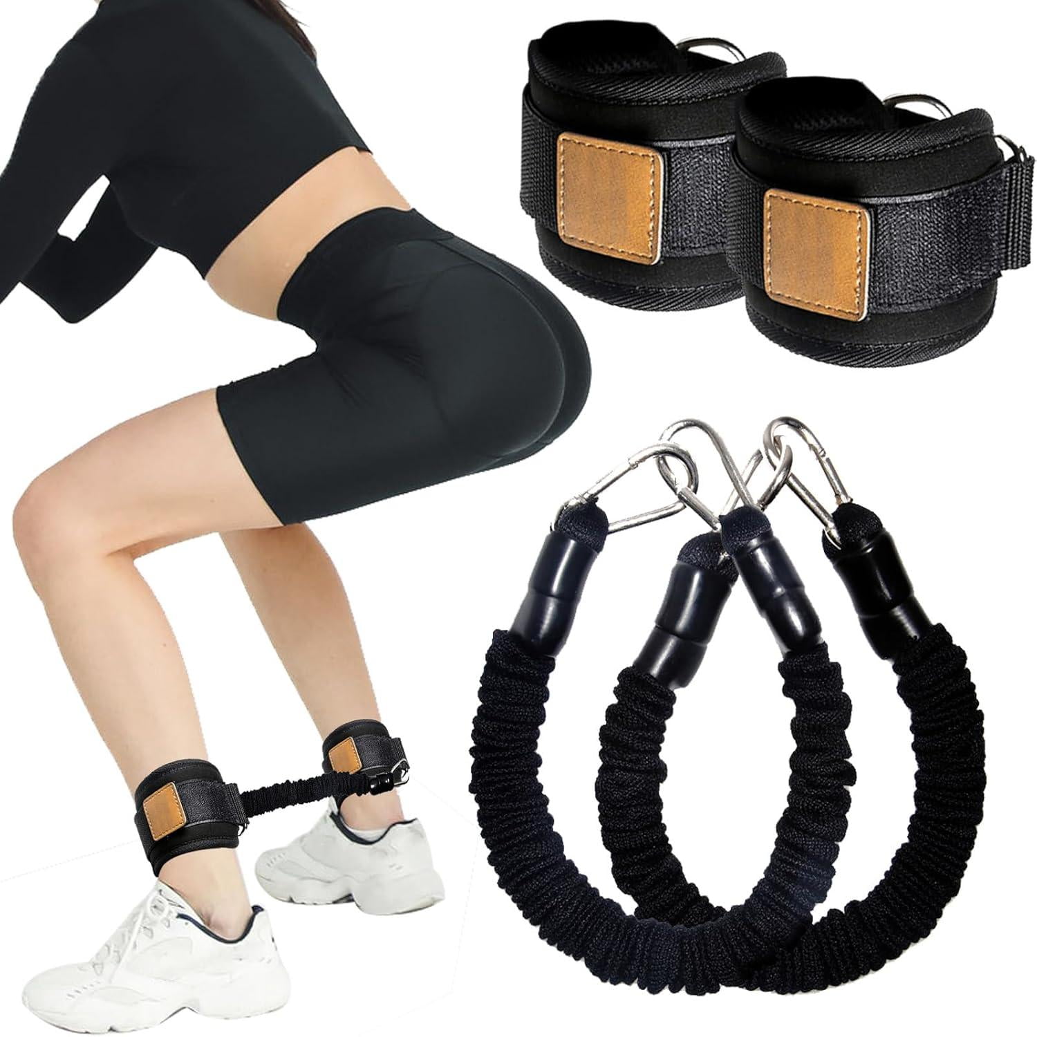 Ankle Resistance Bands with Cuffs Ankle Bands for Leg Booty Butt Lift ...