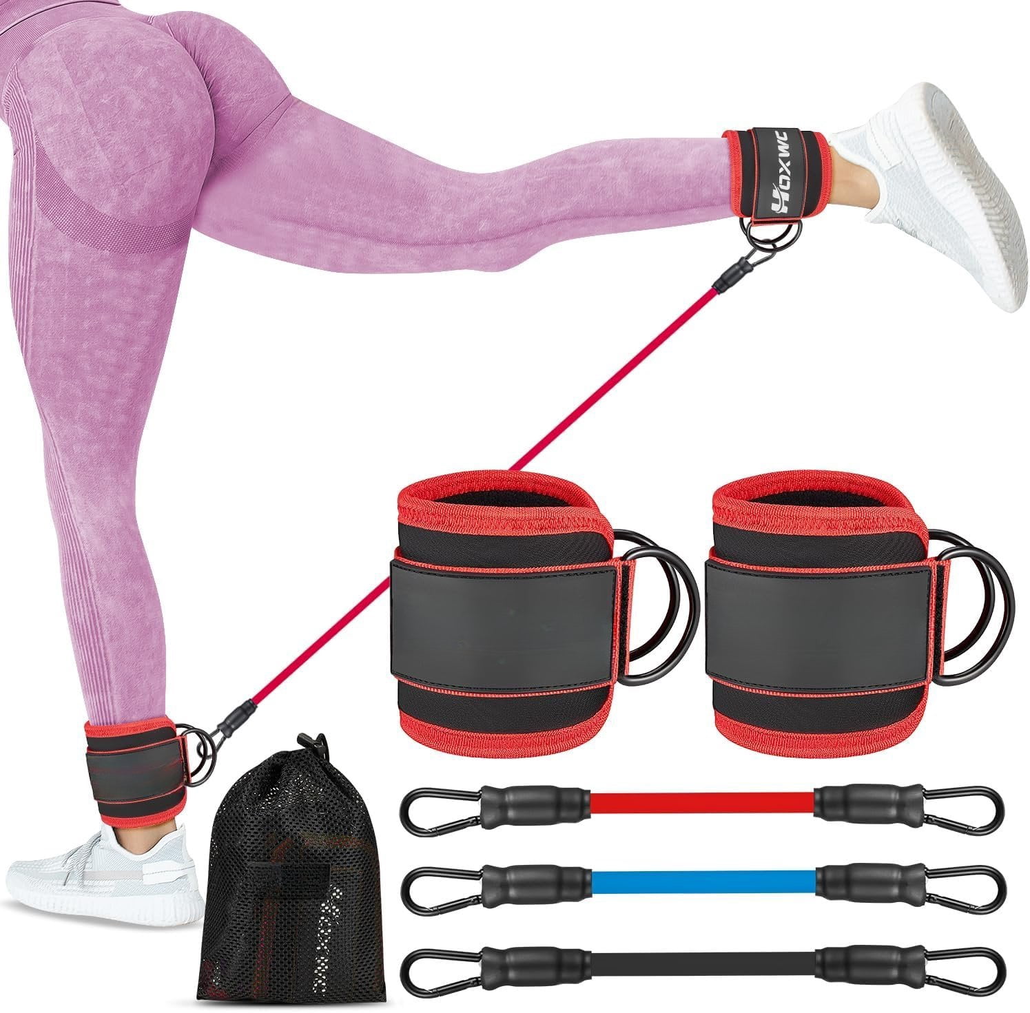 Ankle Resistance Bands with Cuffs, Ankle Bands for Working Out, Ankle ...