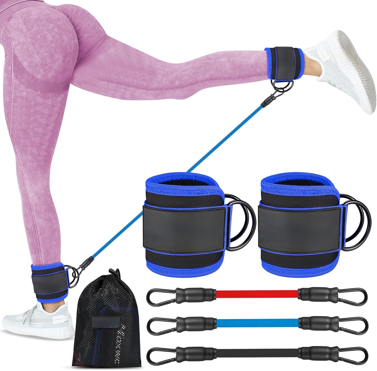 Ankle Resistance Bands with Cuffs, Ankle Bands for Working Out, Ankle ...
