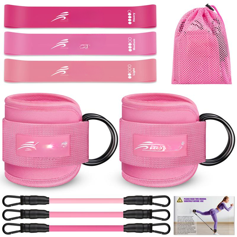 Ankle Resistance Bands Set - Adjustable Cuff Straps for Glute/Kickback ...