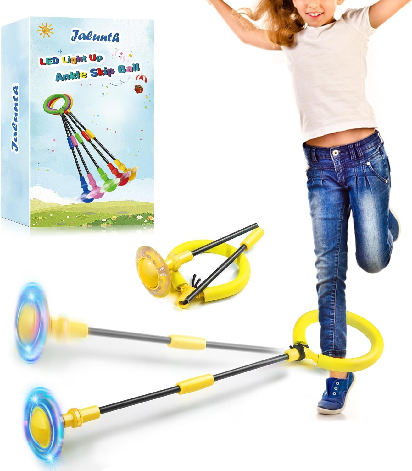 Ankle Skip Ball - Outdoor Toys Kids Adults Girls Boys Glow Flashlight Outside Beach Sand Back ...