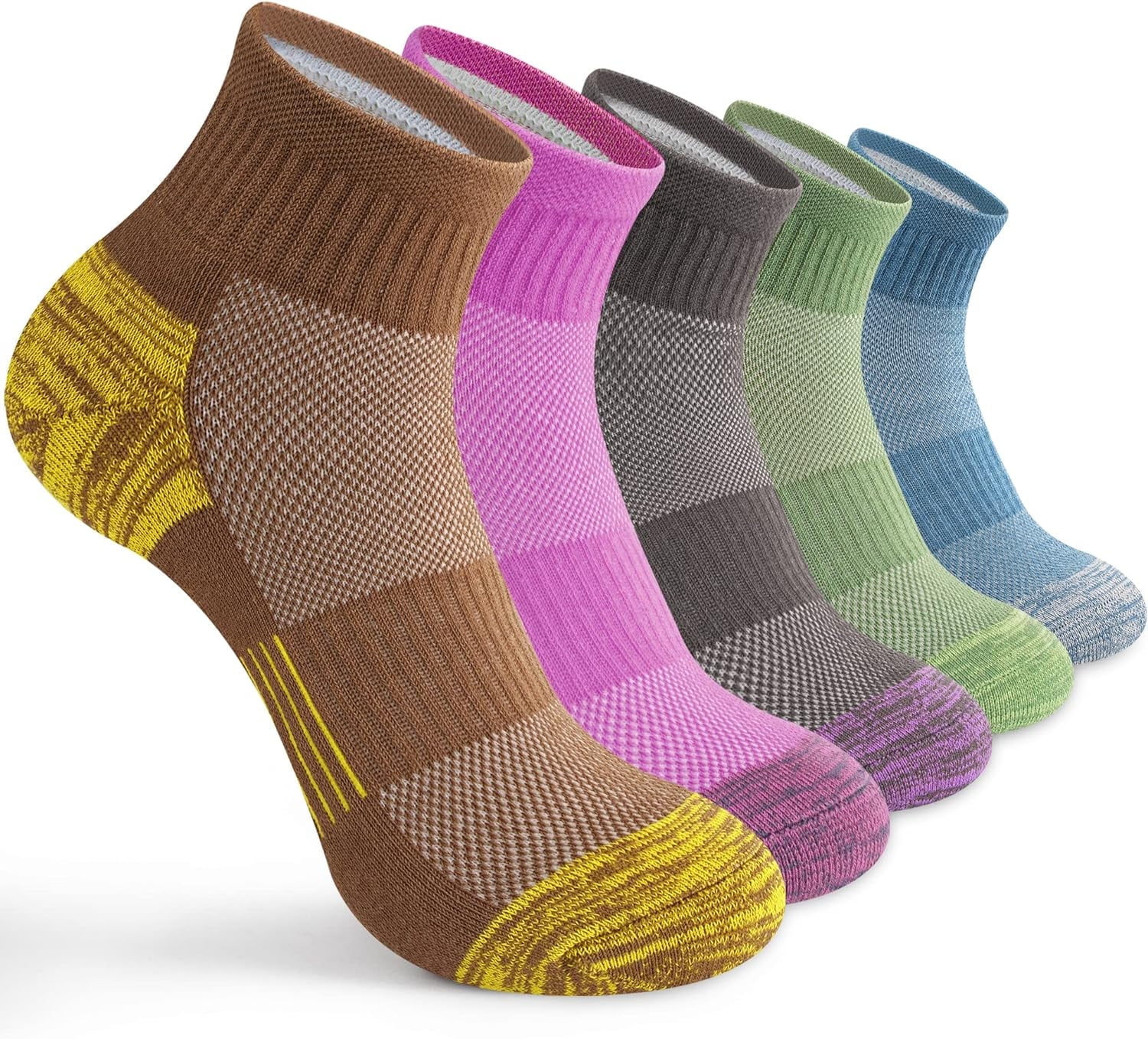 Ankle Socks Womens Athletic Thick Cushioned Running Hiking Low Cut 5 ...