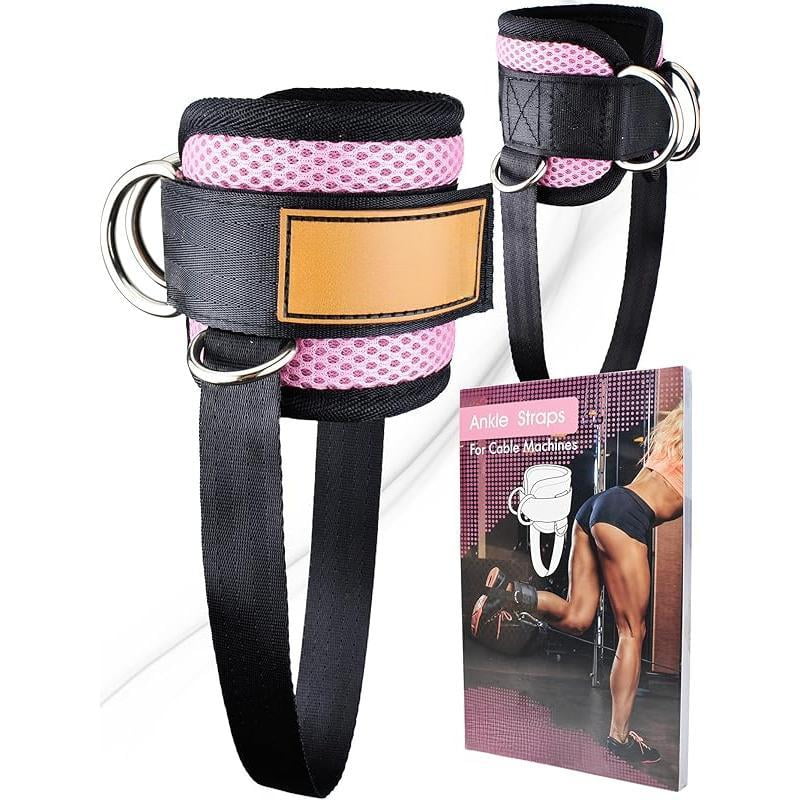 Ankle Straps for Cable Machines,Adjustable Comfort fit Neoprene, Reinforce Double D-Ring ...