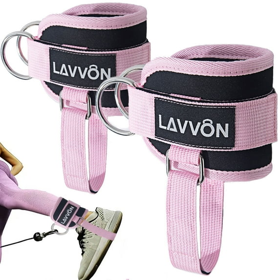 LAVVON Ankle Straps for Cable Machines, Adjustable Gym Ankle Cuffs ...