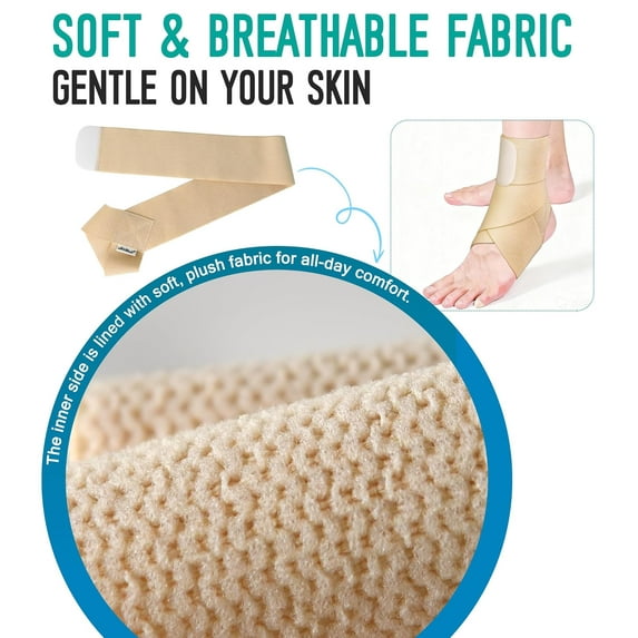 Ankle Support Brace Adjustable Compression Strap For Sprains Plantar ...