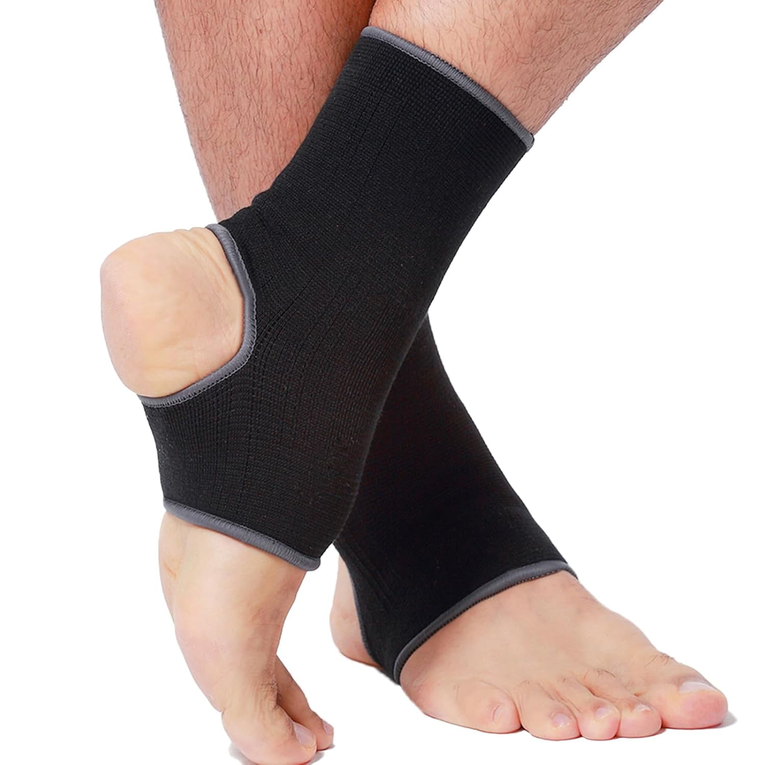 Ankle Support Sleeve - Open Heel, Light, Elastic & Breathable Knitted ...