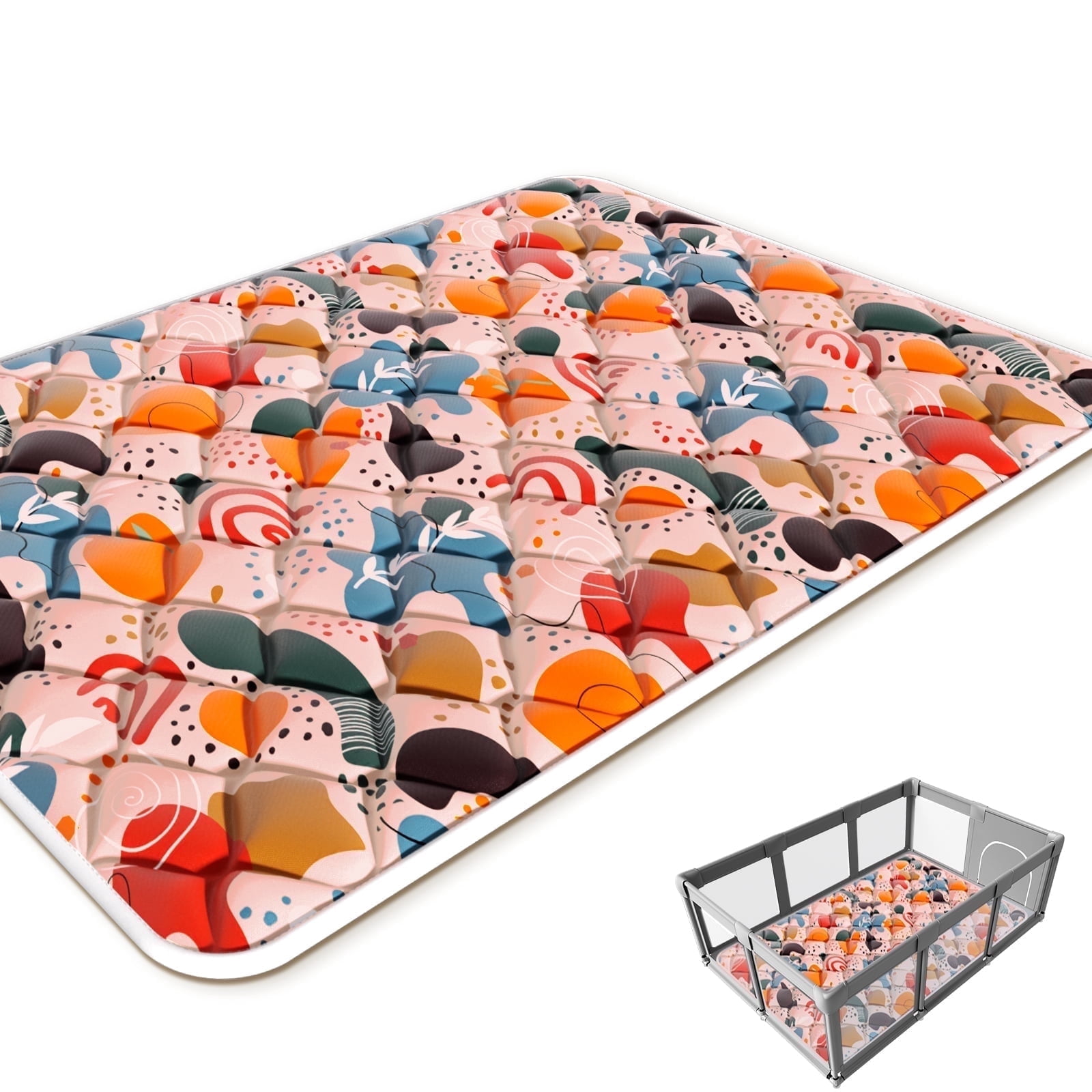 Baby Play Mat 74 x 50 Activity Cushion Anti-slip Game Mat Foldable Game ...