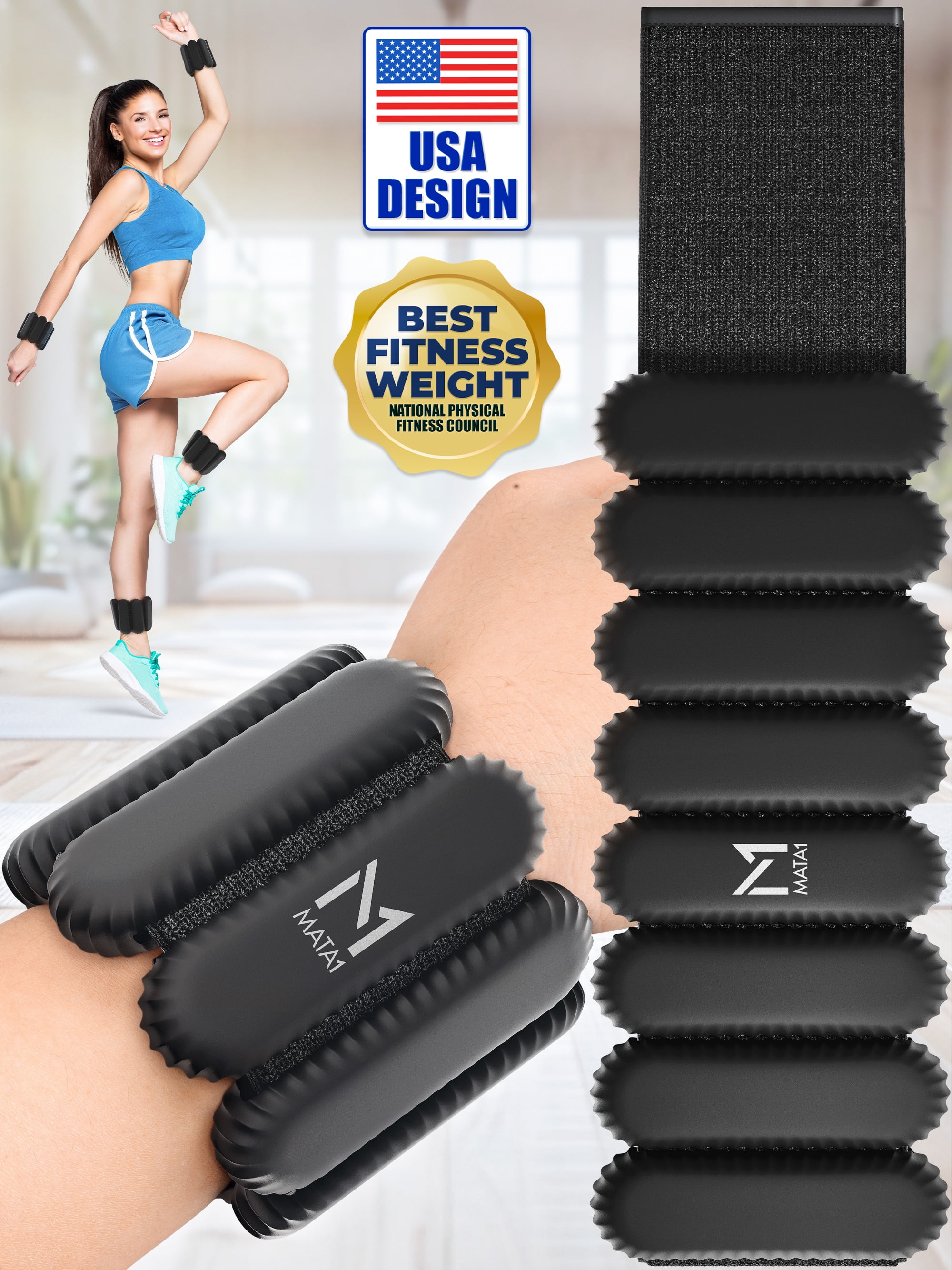 Ankle & Wrist Weights for Men & Women, Adjustable Weighted Workout ...