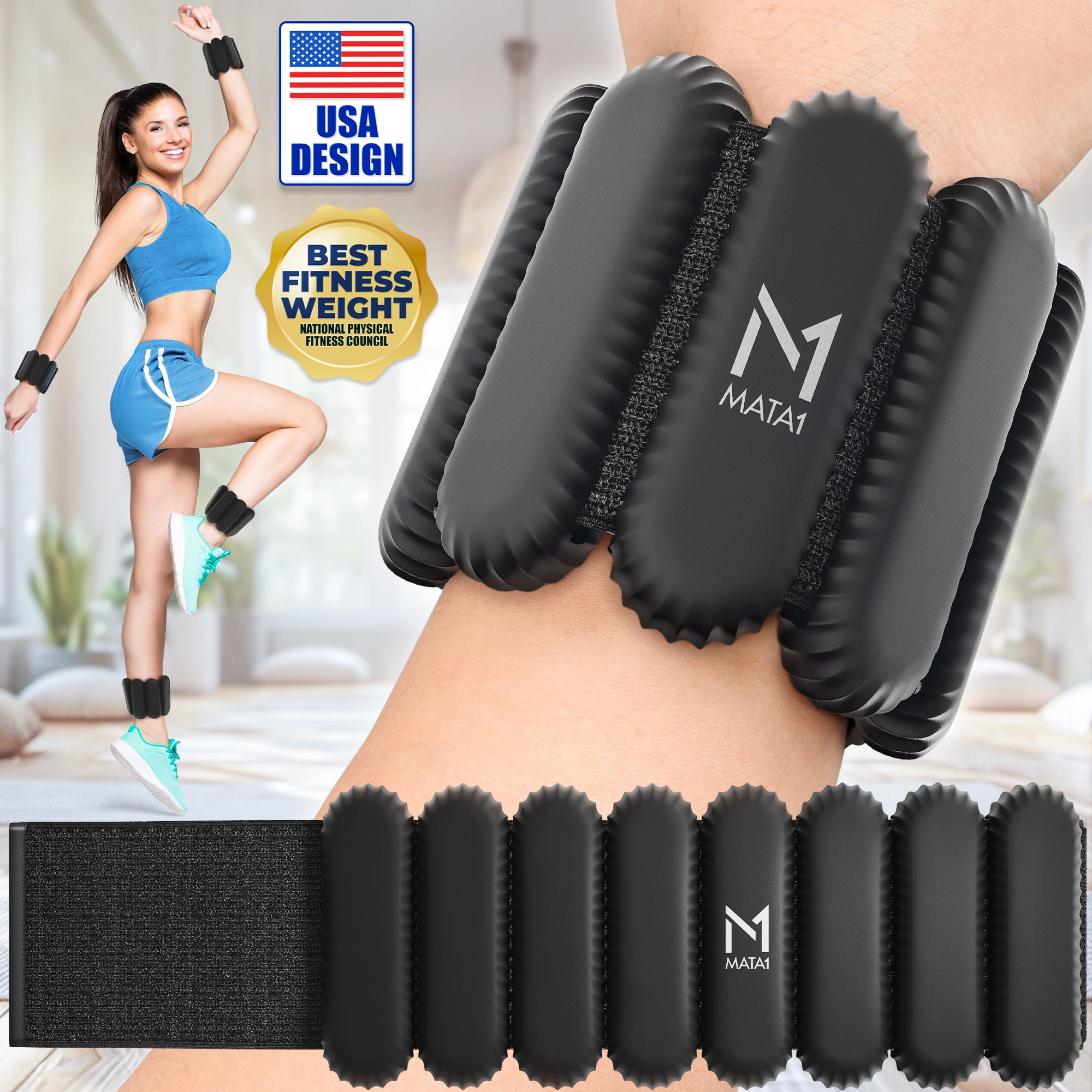 Ankle & Wrist Weights for Men & Women, Adjustable Weighted Workout ...