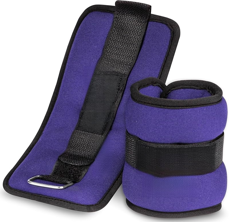 Ankle/Wrist and Arm/Leg Weights Set of 2, Adjustable Strap 1 lb-5 lb, Adjustable Weight 15 lb ...