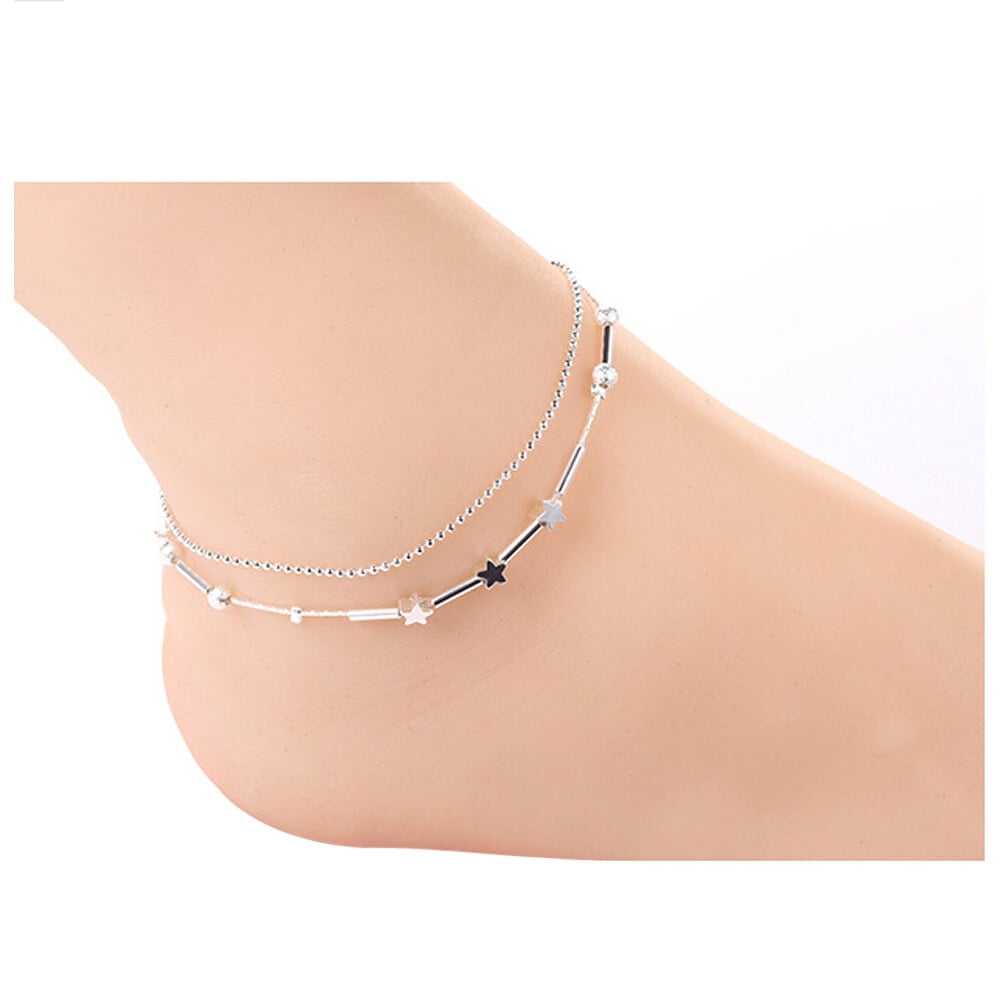 Ankle chain Vintage Silver Stars Chain Ankle Bracelet Anklet Foot ...