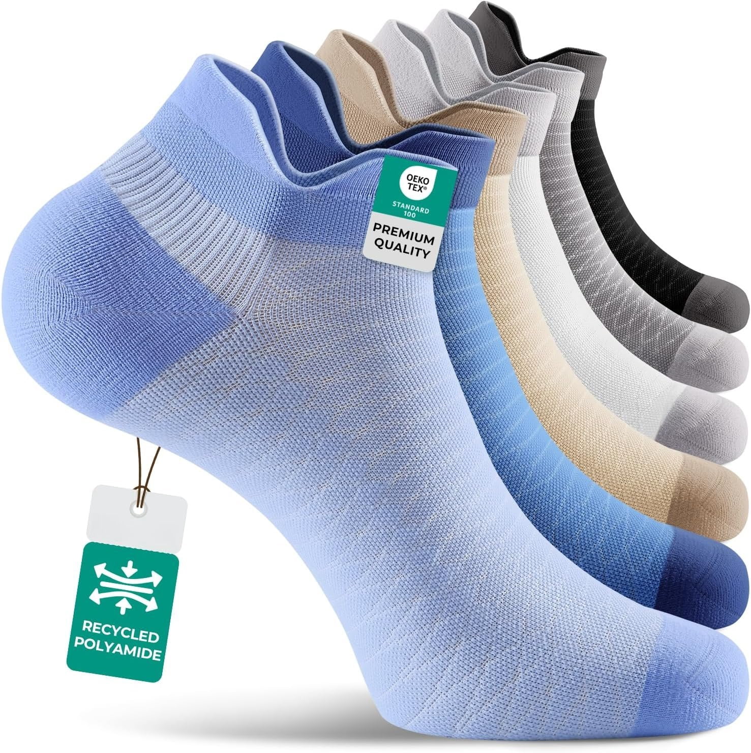 Ankle for Women & Men - 5/6 Pairs Cushioned Arch Support Running Socks ...