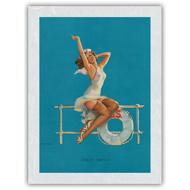 Ankles Aweigh Sexy Sailor Glamour Pin Up Girl Vintage Pin Up Girl