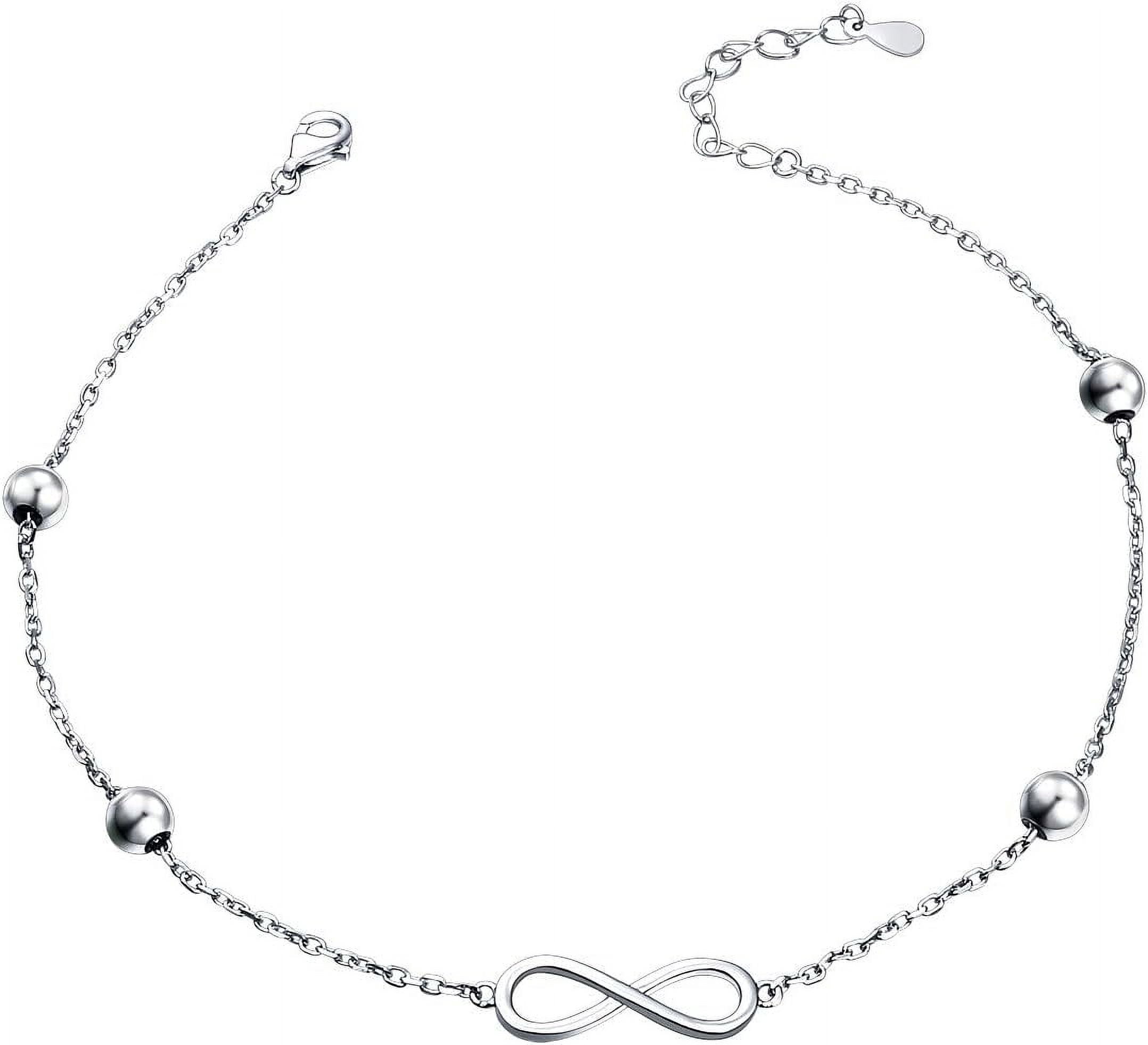 Anklet For Women S925 Sterling Silver Adjustable Foot Heart Lotus ...