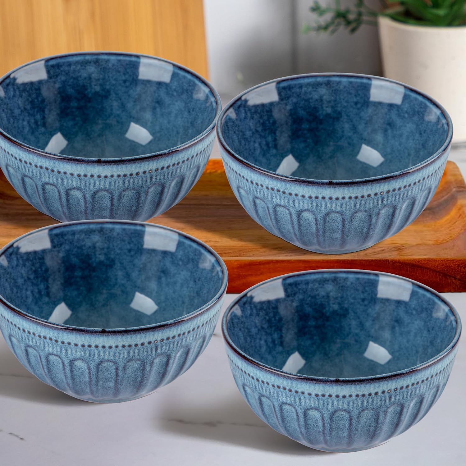 Anko 6 Maison Stoneware Bowls Set of 4 Lightweight Daily Use Premium ...