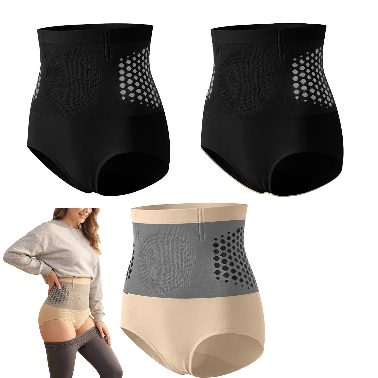 Ankola 3PC Tummy Control Shapewear Panties for Women High Waisted Body ...