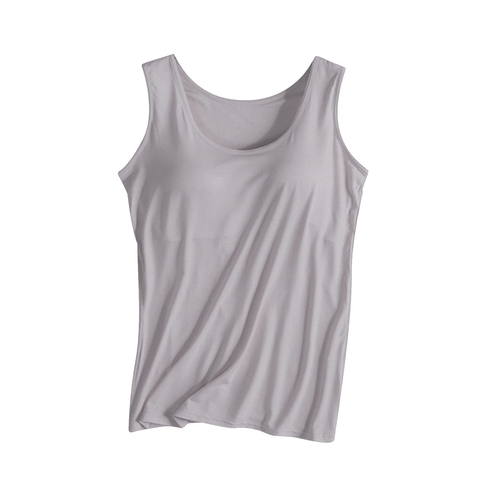 Ankola Built in Bra Tank Top for Women Sleeveless Camisole Tops Soft ...