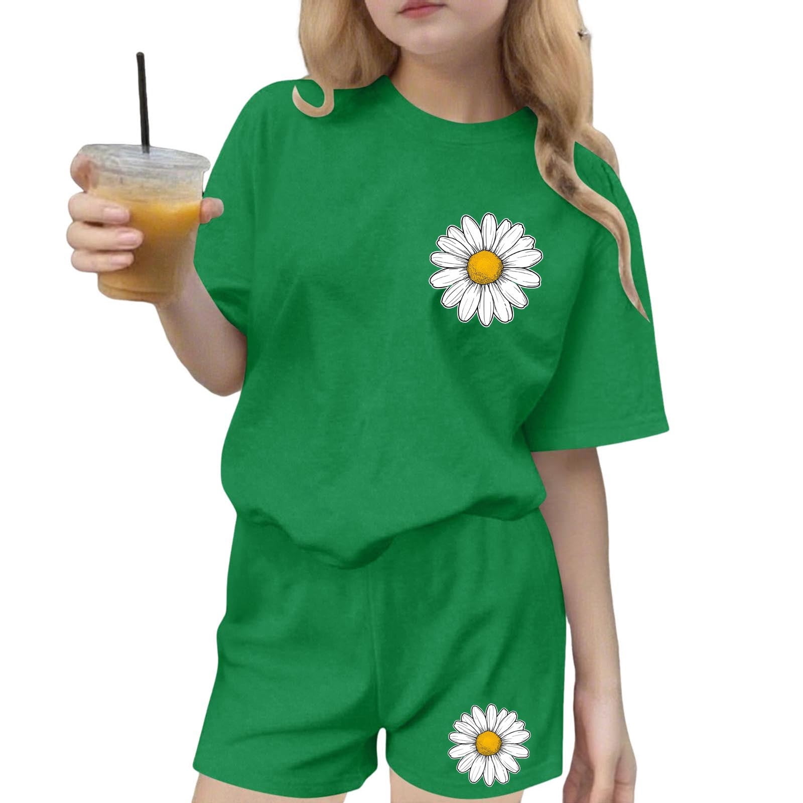 Ankola Girls Summer 2 Piece Outfits Casual Lounge Sets Shorts Sleeve ...
