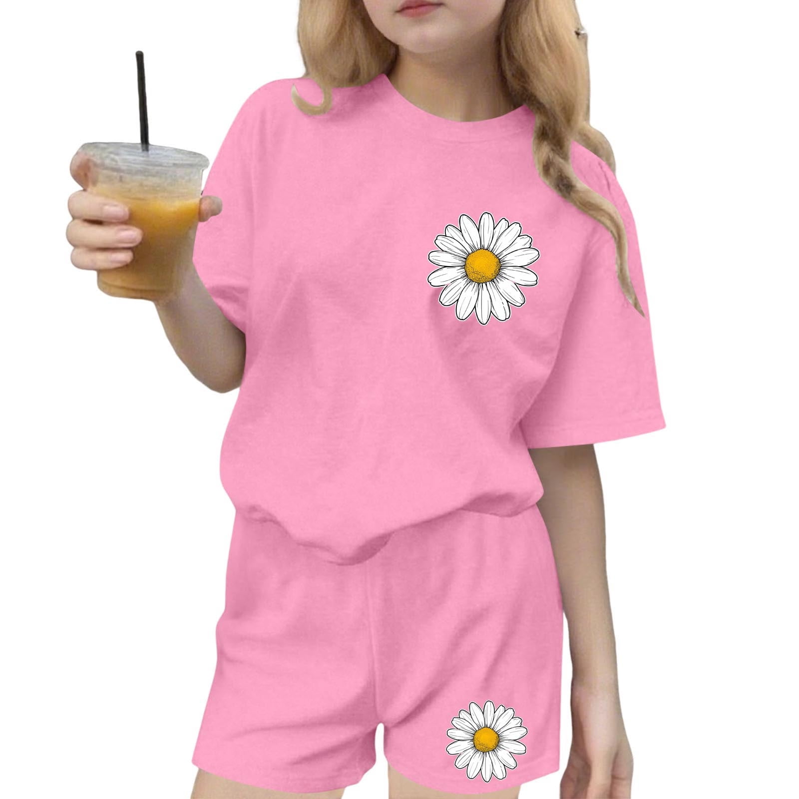 Ankola Girls Summer 2 Piece Outfits Casual Lounge Sets Shorts Sleeve ...