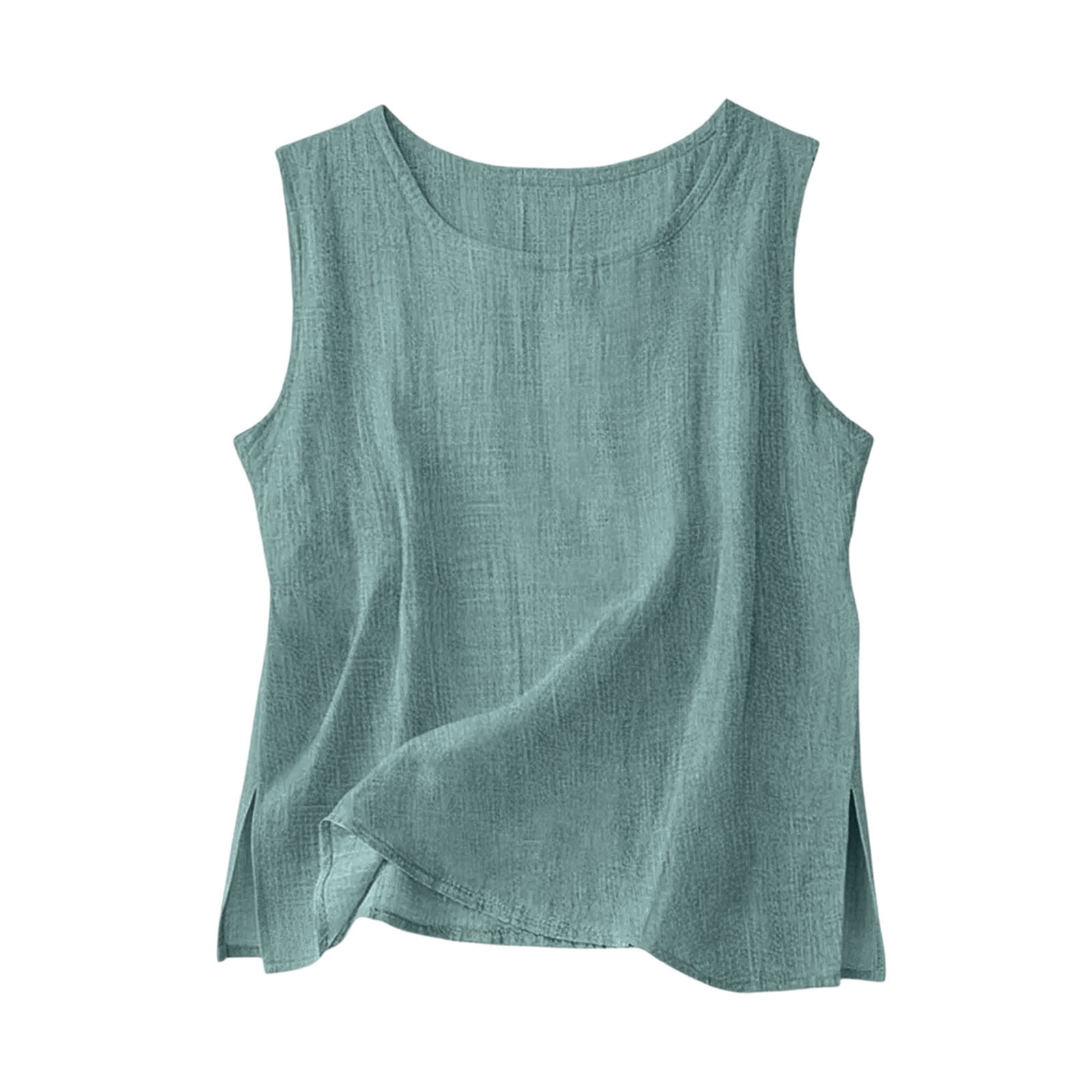 Ankola Loose Fit Tank Tops for Women Crew Neck Summer Side Split ...