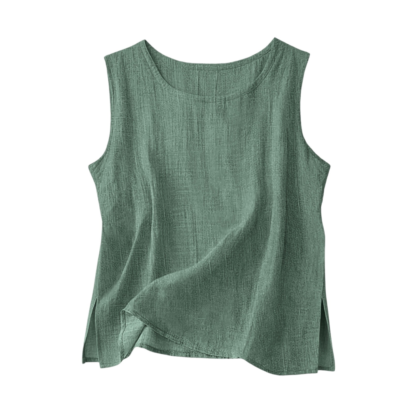 Ankola Loose Fit Tank Tops for Women Crew Neck Summer Side Split ...