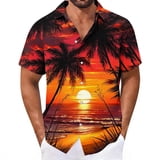 Ankola Men's Hawaiian Shirt Short Sleeves Coconut Printed Button Down ...