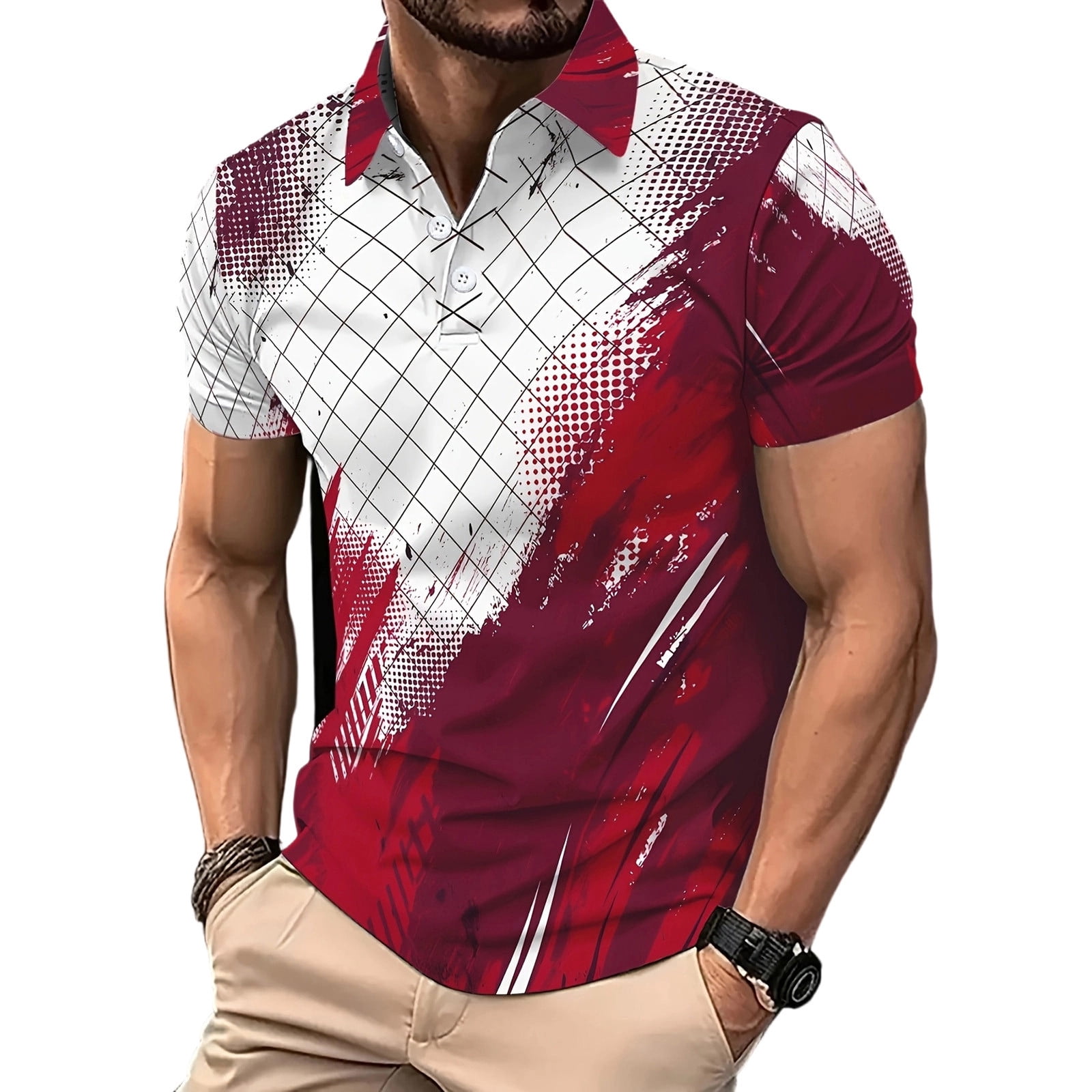 Ankola Mens Golf Shirt Dry Fit Athletic Polo Shirts Moisture Wicking ...