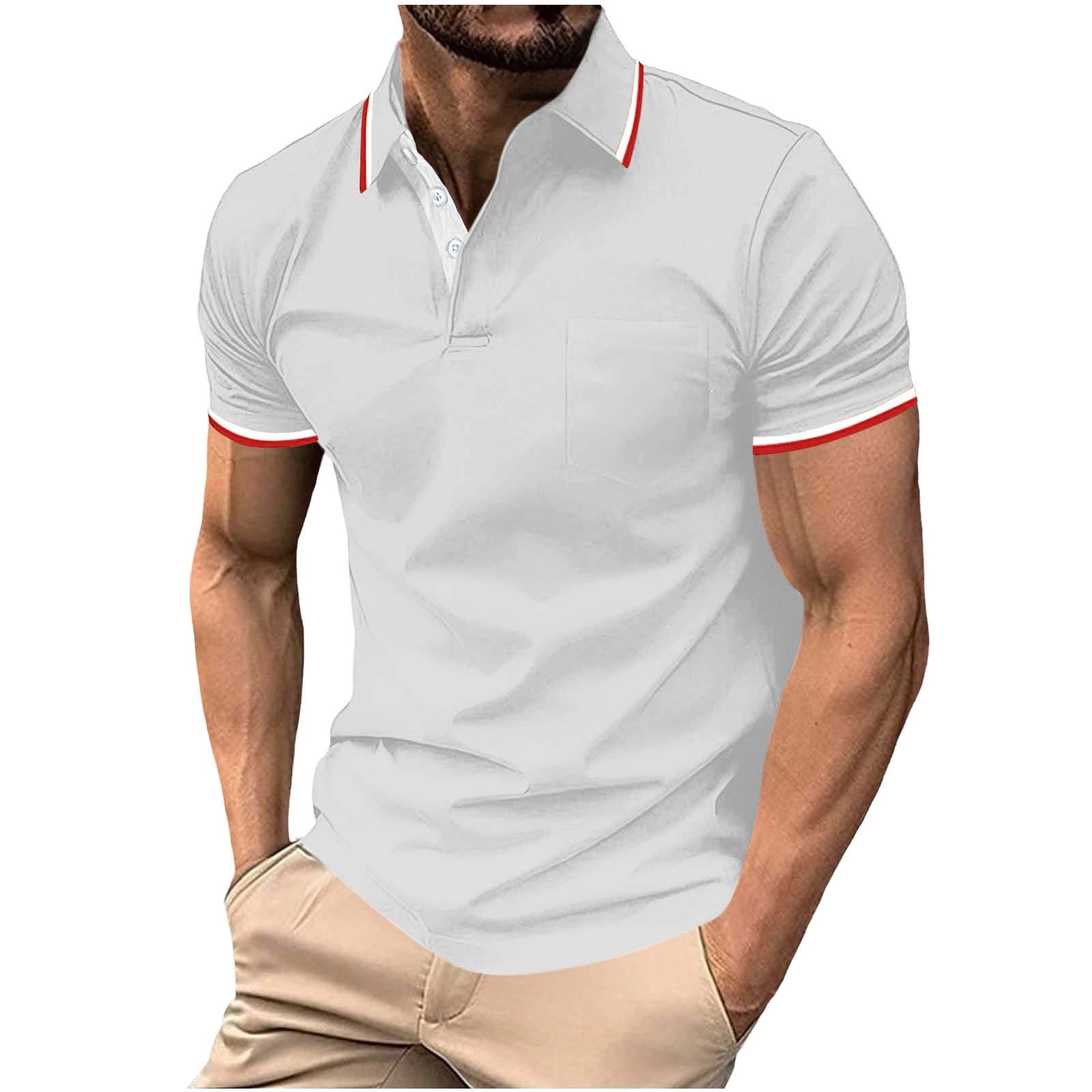 Ankola Mens Polo Shirts Casual Short Sleeve Athletic T-Shirts Classic ...