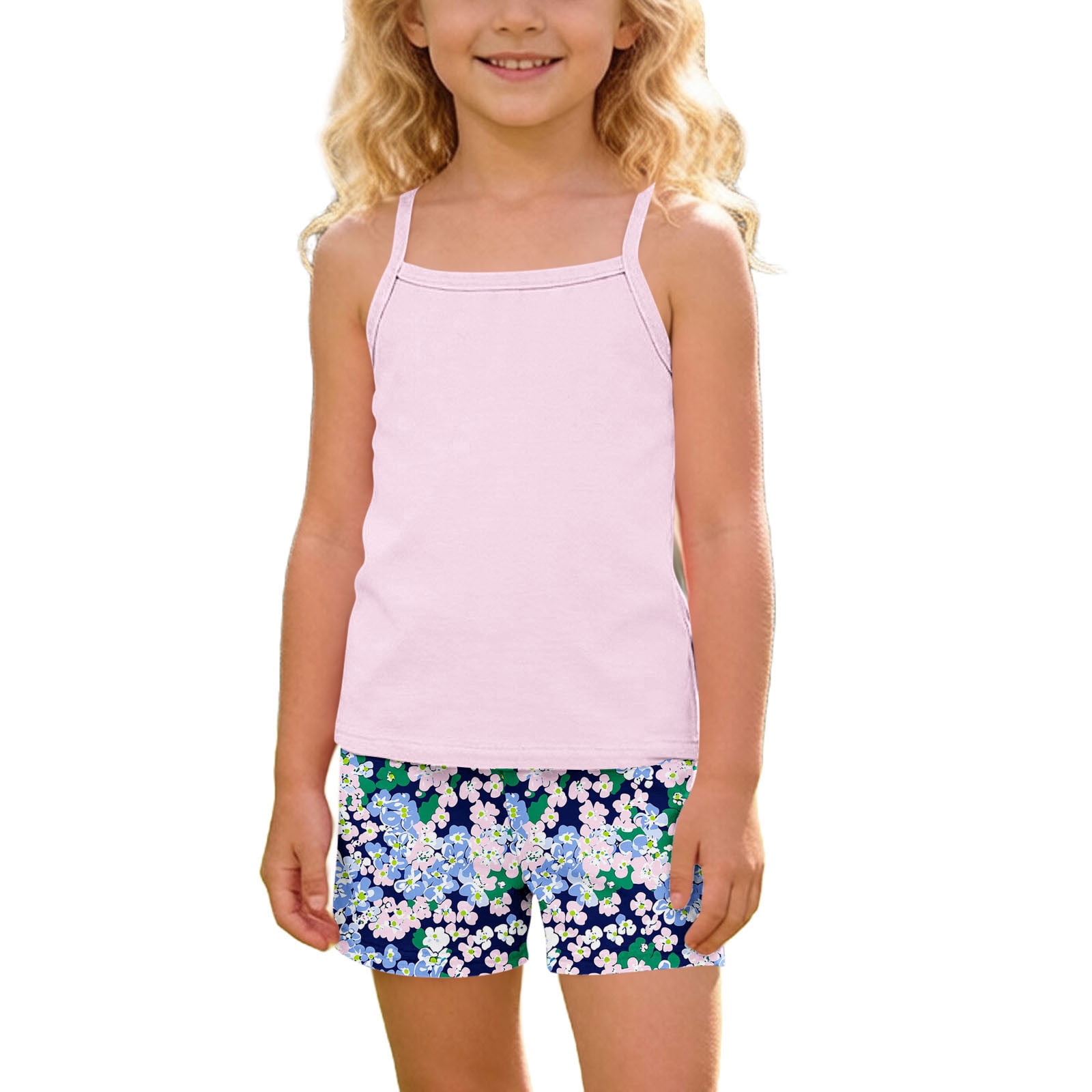 Ankola Toddler Girl Summer Clothes 2 Piece Loose Spaghetti Strap Tank ...