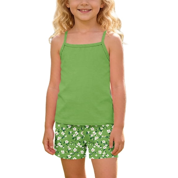 Ankola Toddler Girl Summer Clothes 2 Piece Loose Spaghetti Strap Tank ...