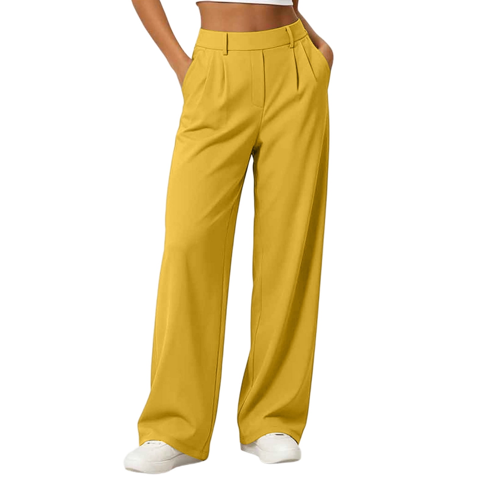 Ankola Wide Leg Pants Woman Pull on Stretchy Work Dress Pants High ...