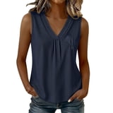 Ankola Women's Striped Print Tank Top V Neck Sleeveless Casual Basic ...