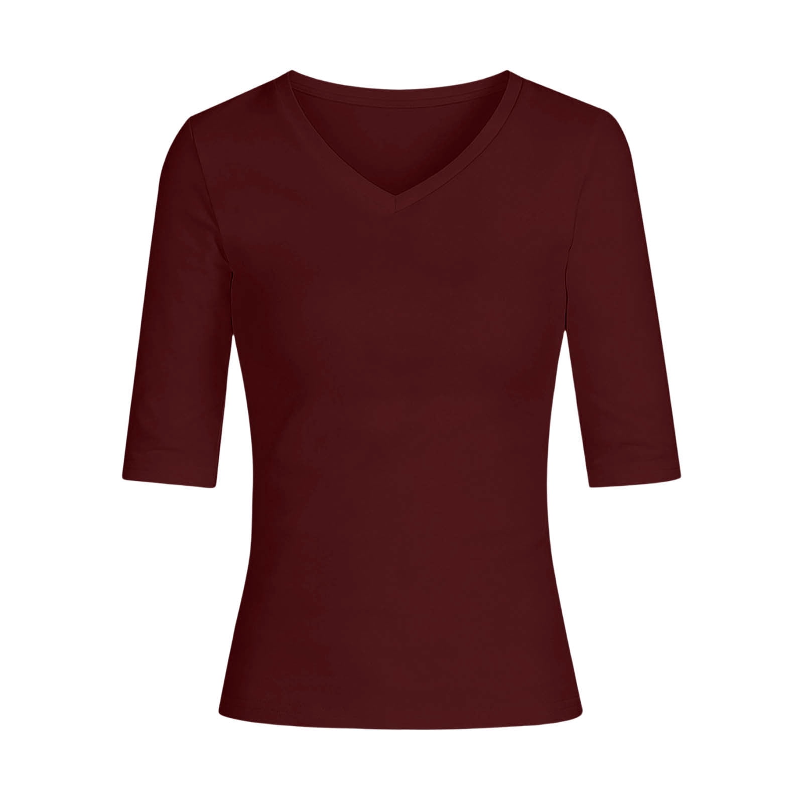 Ankola Women's V Neck T Shirts Slim Fitted Half Sleeve Tops Basic Tees ...