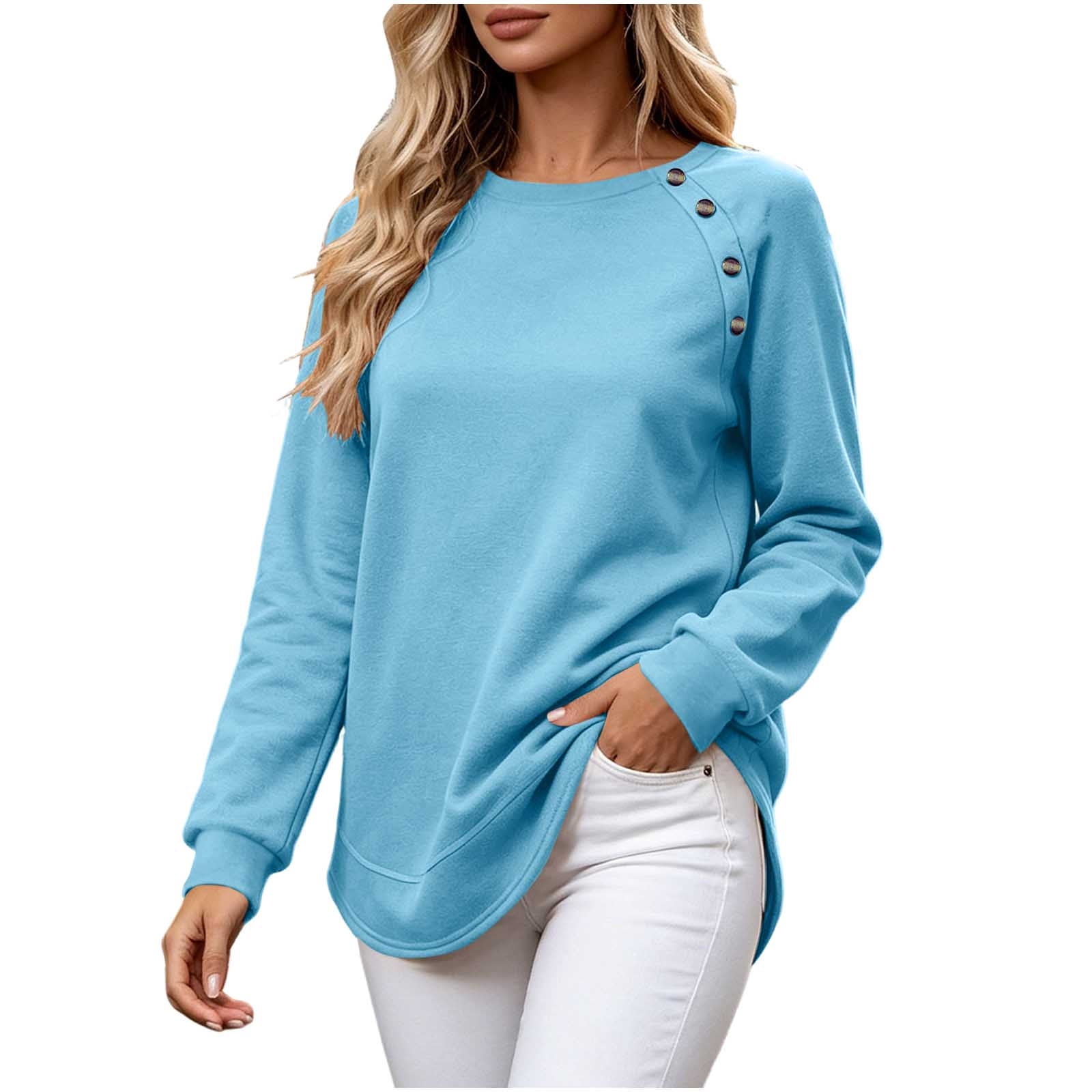 Ankola Womens Long Sleeve Tshirts Casual Tunic Tops Work Fashion Cute ...