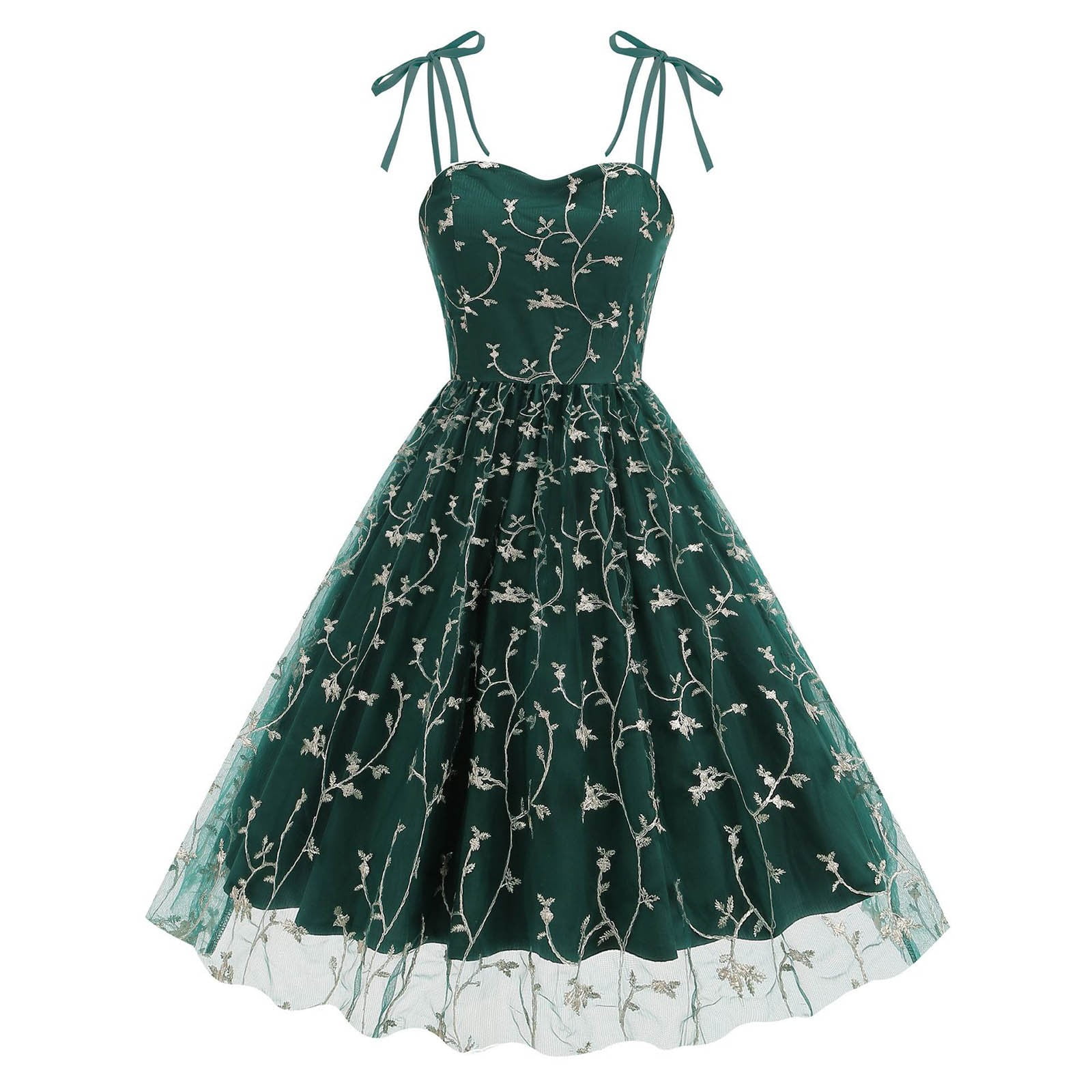 Ankola Womens Square Neck Tie Strap Tulle Prom Dress Vintage ...