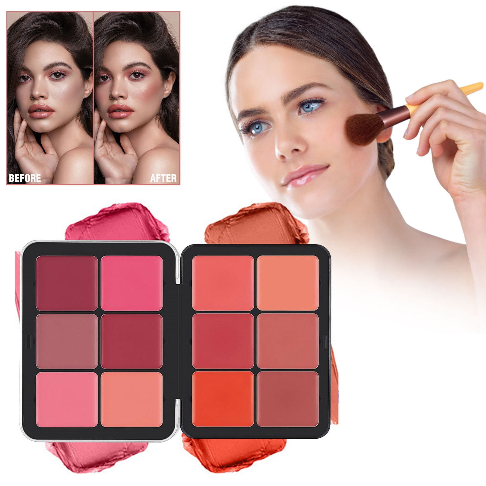 Ankoty Blush Blush Palette 12 Color Concealer & 2 in 1 Long Wearing ...