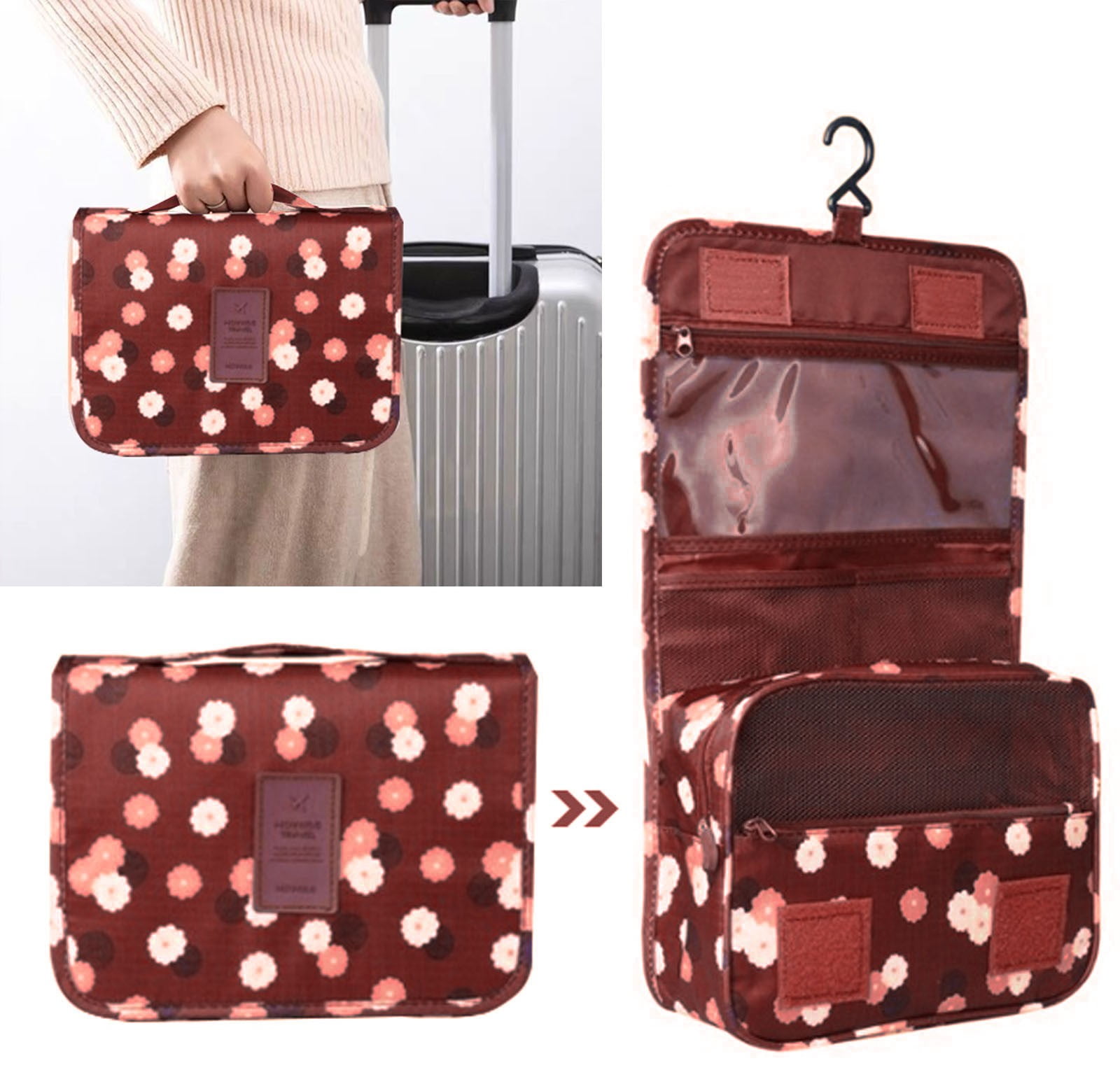 Ankoty Cosmetic Bag 1Pc Hook Hanging Organizer Bag for Women Girls ...